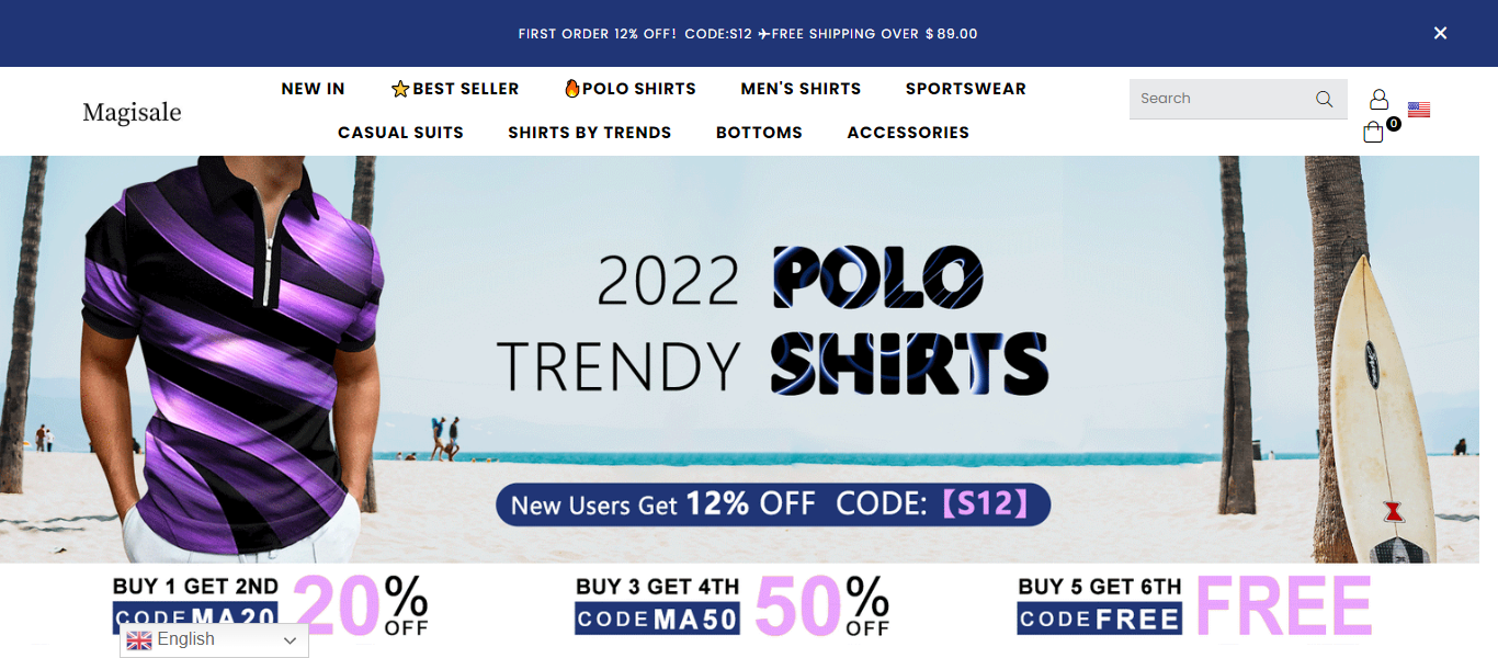 Magisale Polo Shirts Reviews 2022 - Scam Clothing Store! - itisREVIEWED.com